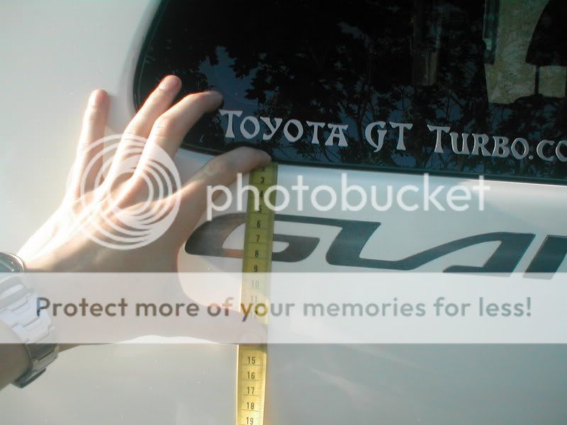 Glanza Decal Measurements | Toyota GT Turbo